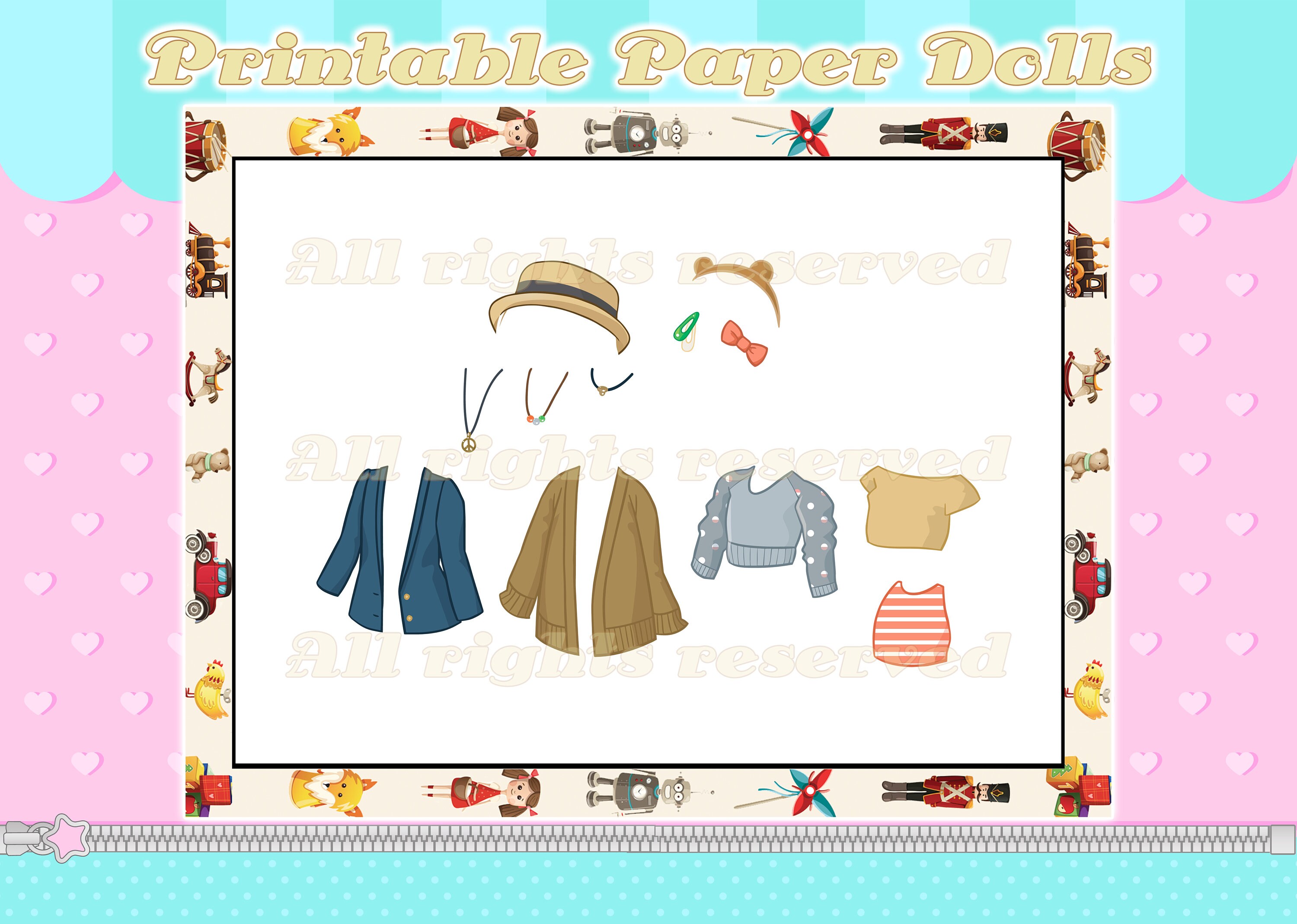 Printable Paper Doll Set, Mix-and-match Clothing (digital Download) - Etsy