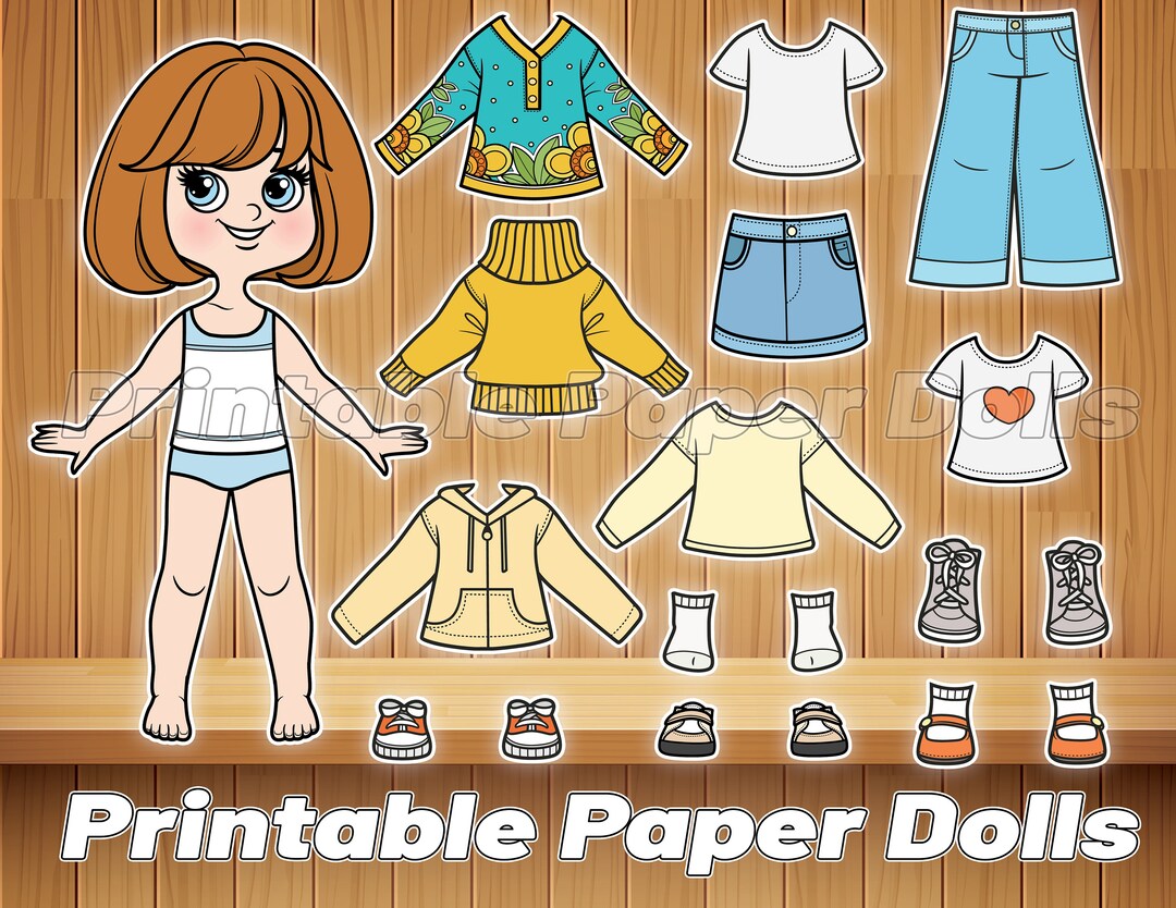 Spark Creativity Printable Paper Doll Craft Kit for Kids and Toddlers ...