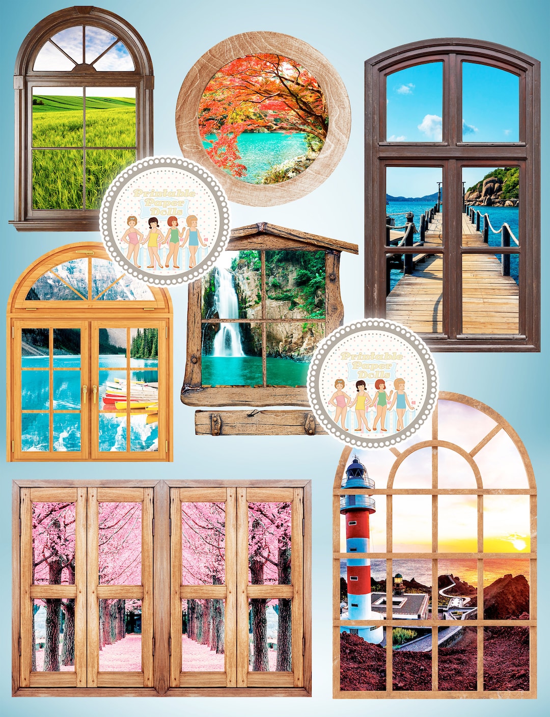 Casa De Muñecas Windows IMPRIMIBLE Miniatura Victoriana Baño Papercraft ...