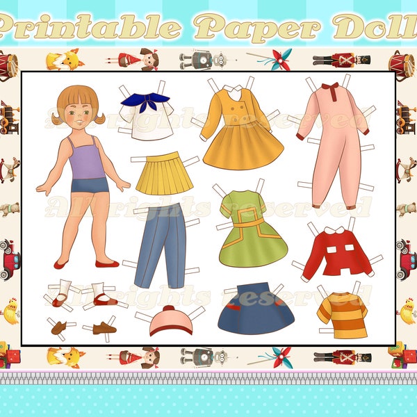 Spark Creativity Printable Paper Doll Craft Kit for Kids and Toddlers ...