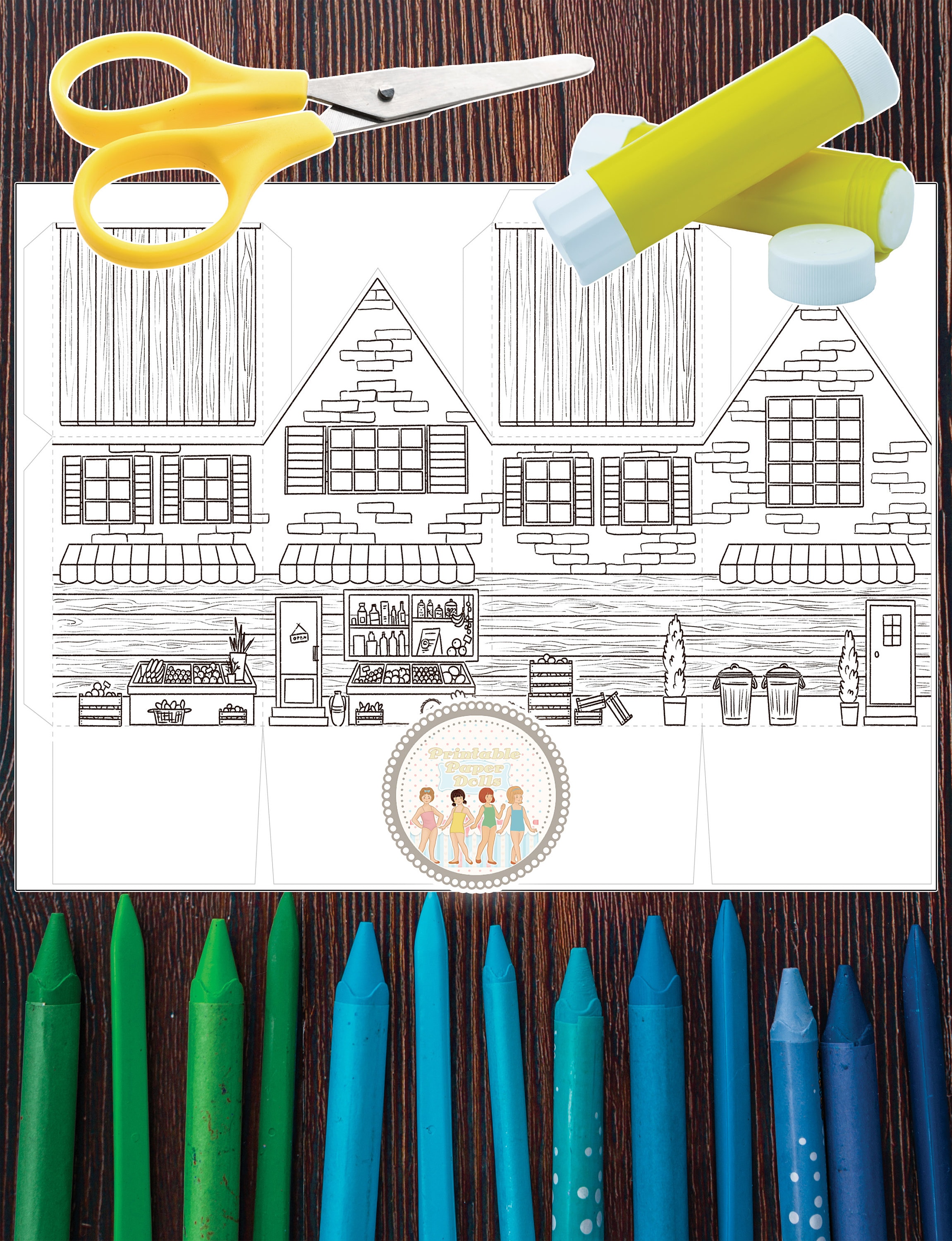 Paper Doll House Template