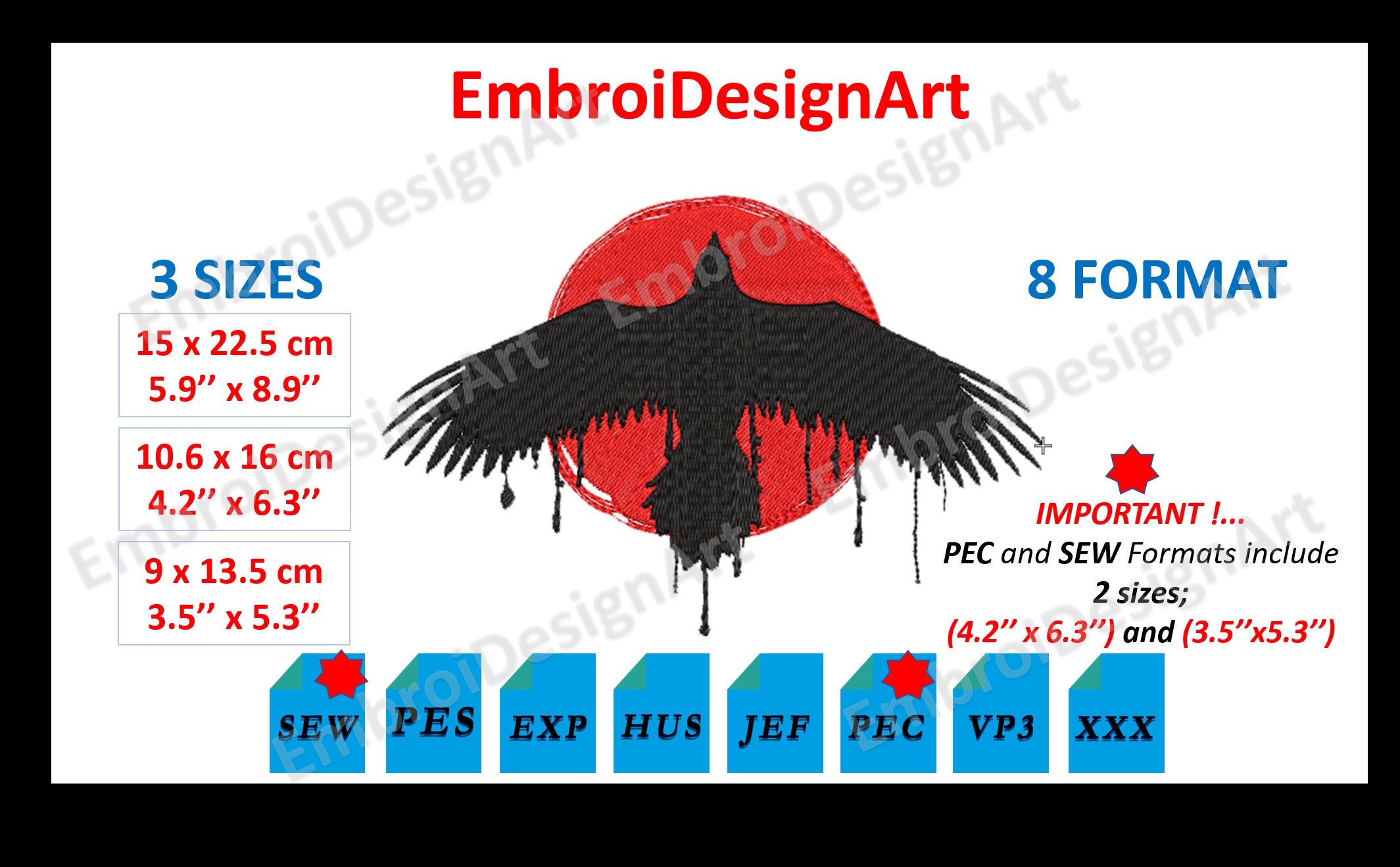 Raven Inspired by Anime Machine Embroidery Design, Instant Download in ...