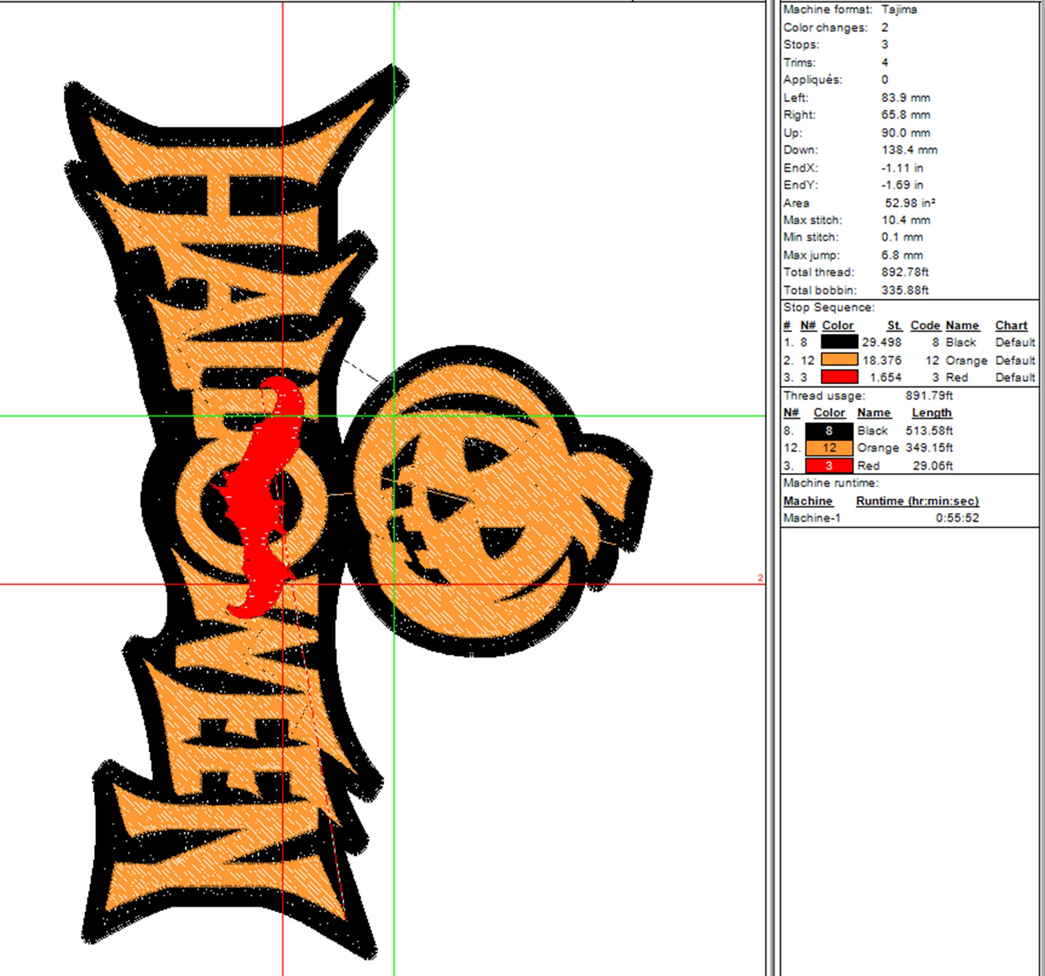 Halloween Embroidery Design, Instant Download With 3 Sizes and Dst, Jef ...