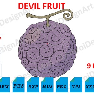 Devil Fruit Anime Machine Embroidery Design, Instant Download in 3 ...