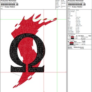 Kratos, God of War Machine Embroidery Design, Instant Download With 2 ...