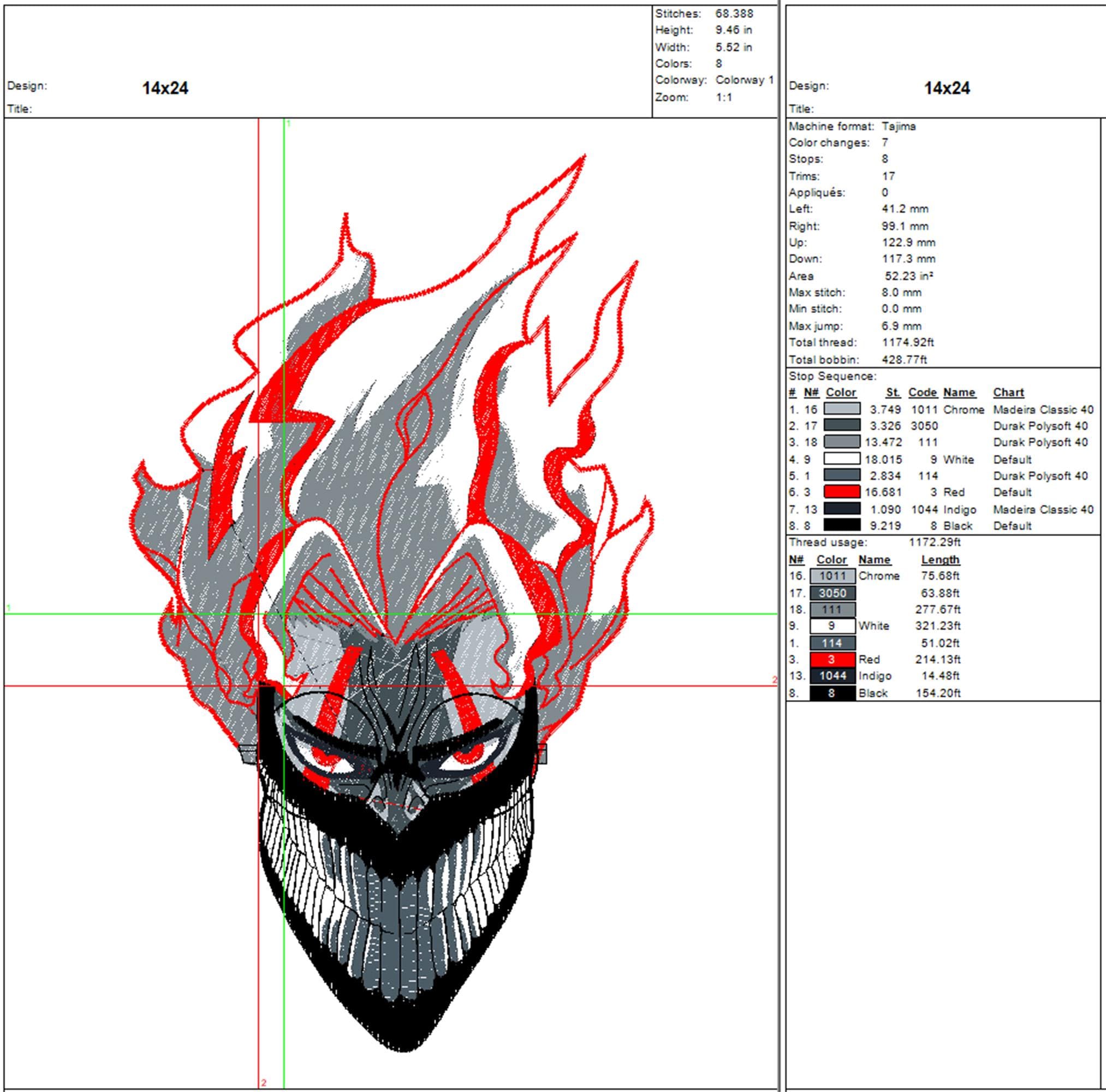 Inspired Anime Machine Embroidery Design, Instant Download With 5 Sizes ...