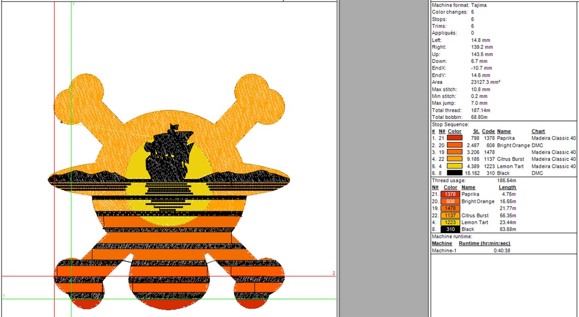 Anime Embroidery, Machine Embroidery Design, Instant Download in 3 ...