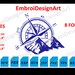Compass Machine Embroidery Design, Instant Download in 2 Different ...