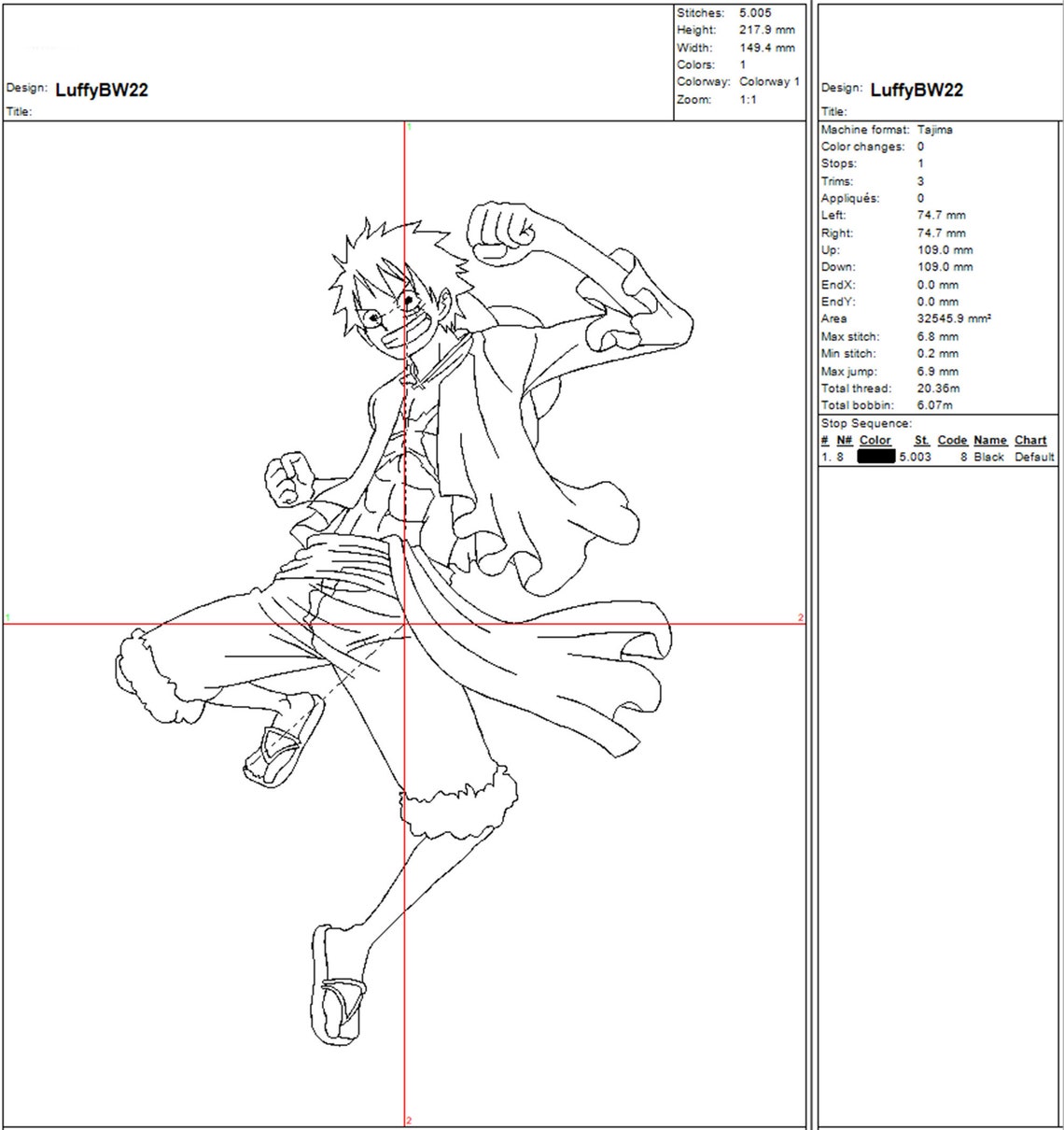 Anime Machine Embroidery Design, Instant Download, 6 Sizes & Dst, Sew ...