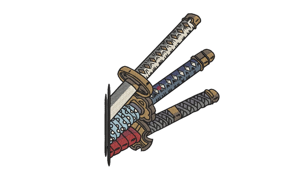 Swords, Anime Machine Embroidery Design, Instant Download With 3 Sizes ...