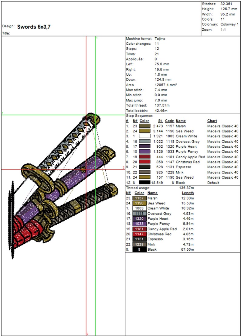Swords, Anime Machine Embroidery Design, Instant Download With 6 Sizes ...