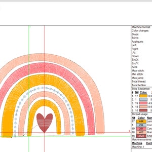 Boho Rainbow Machine Embroidery Design, Instant Download With 6 Sizes ...