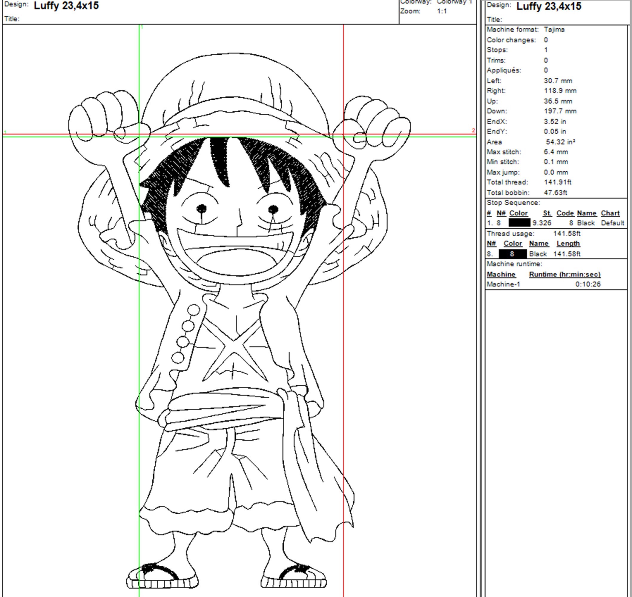 Anime Machine Embroidery Design, Instant Download, 4 Sizes & Dst, Sew ...