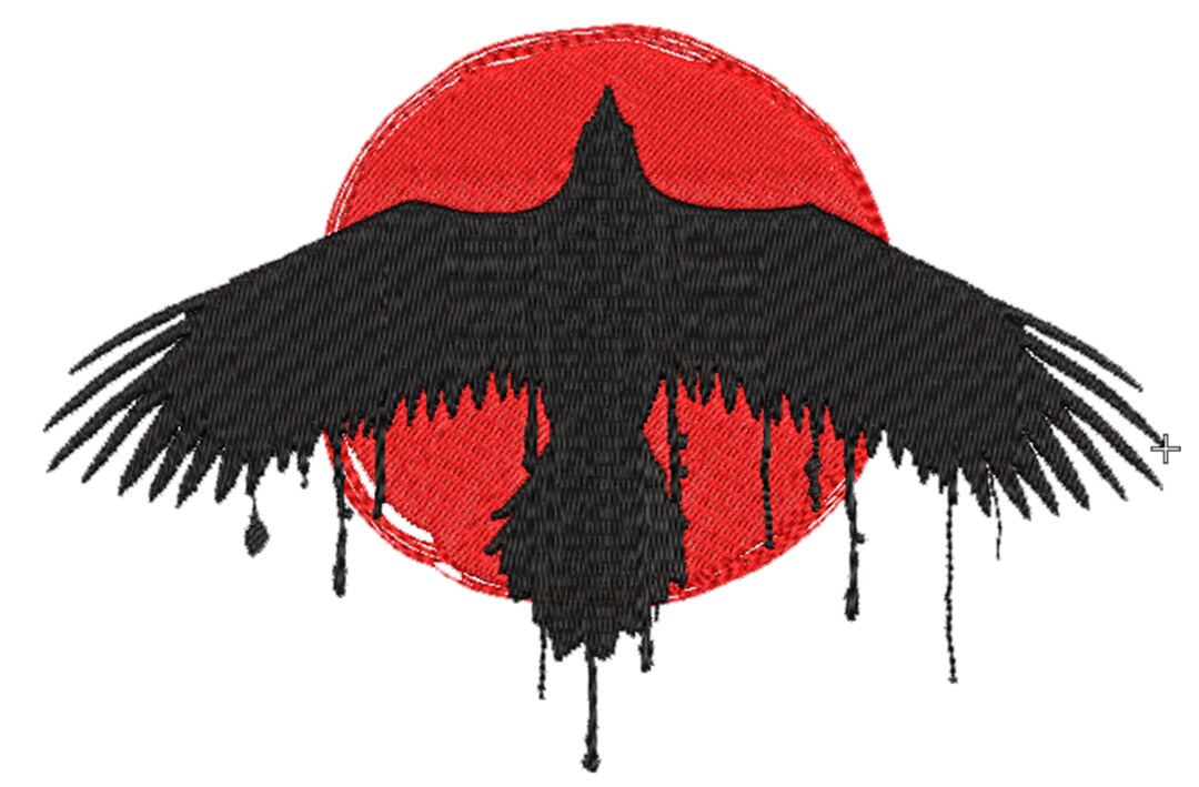 Raven Inspired by Anime Machine Embroidery Design, Instant Download in ...