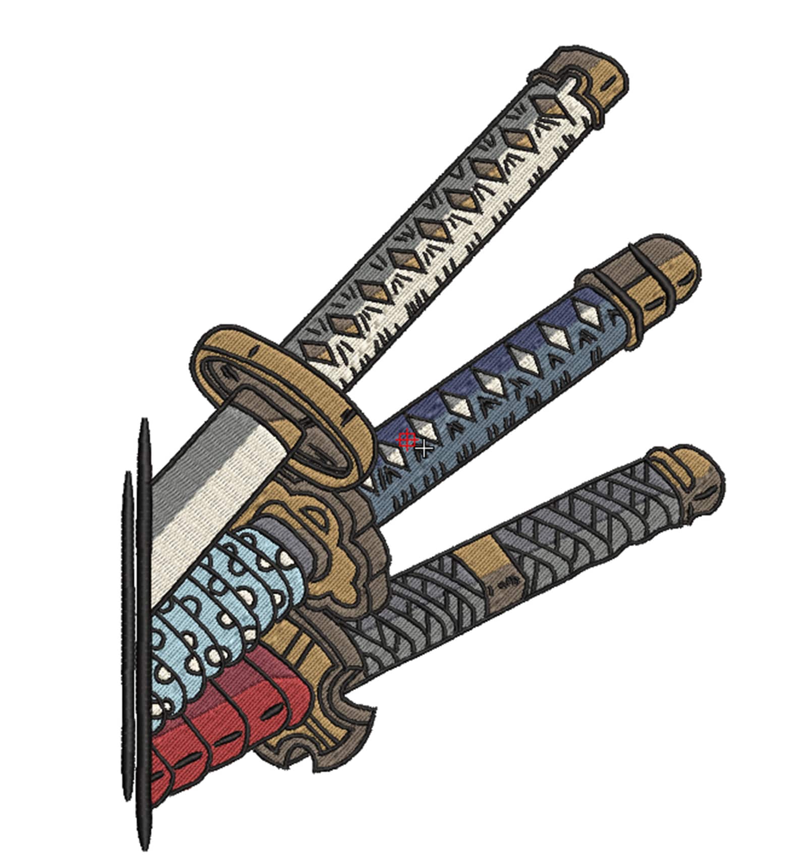 Swords, Anime Machine Embroidery Design, Instant Download With 3 Sizes ...