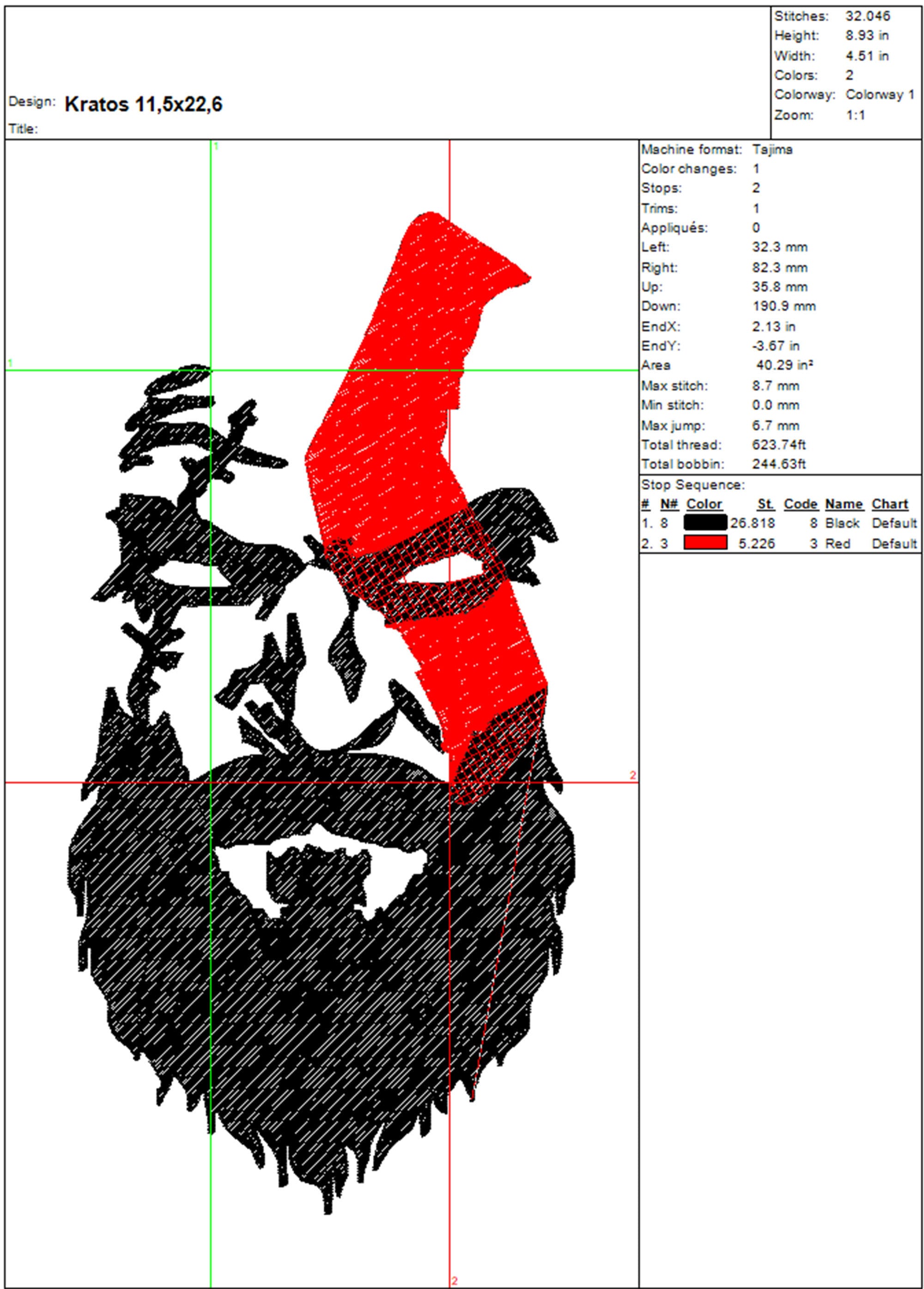 Kratos, God of War Machine Embroidery Design, Instant Download With 3 ...