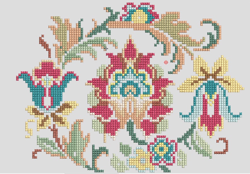 Authentic Turkish Design, Machine Embroidery Design, French Knot Cross ...