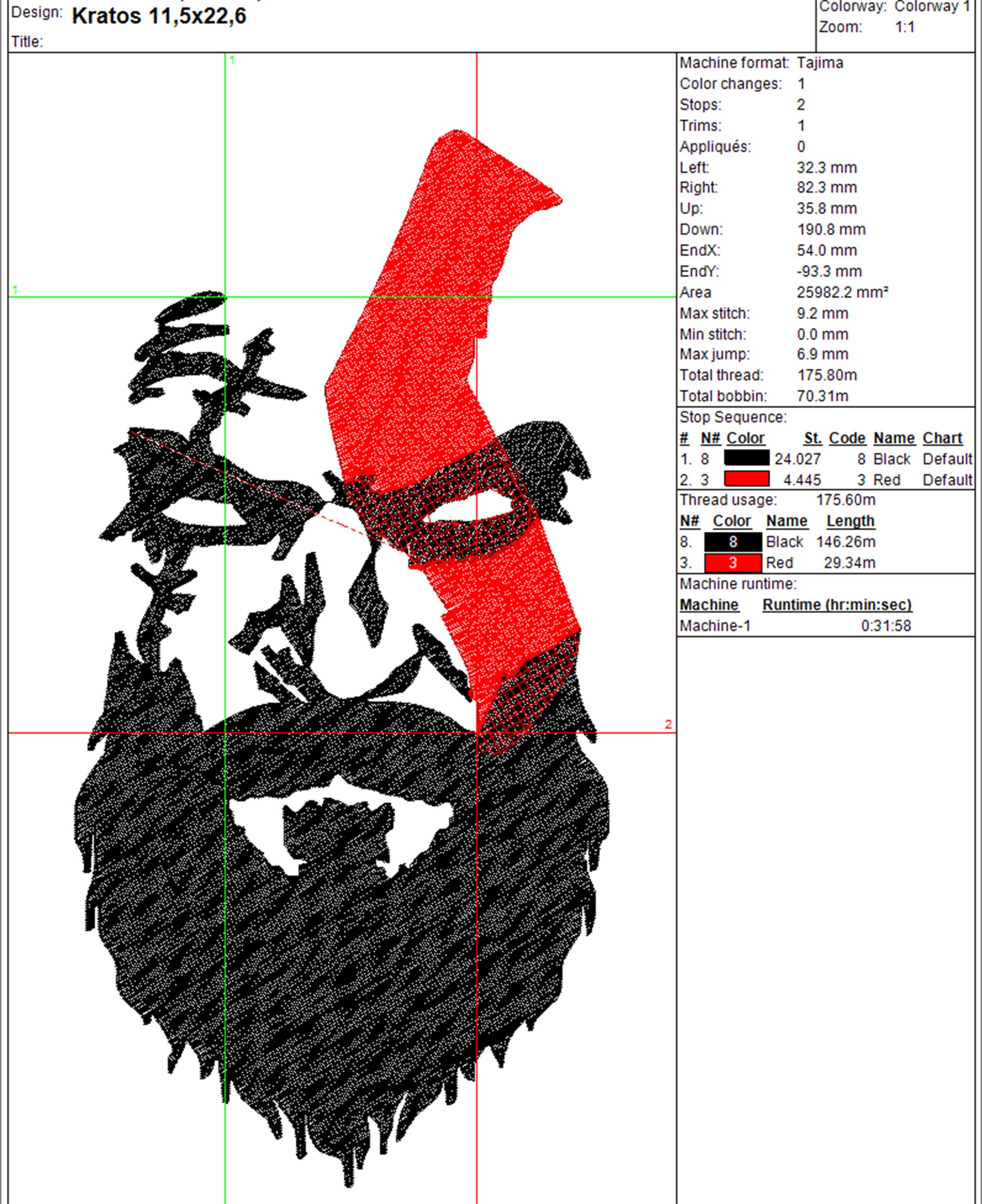 Kratos God of War Machine Embroidery Design Instant Download - Etsy