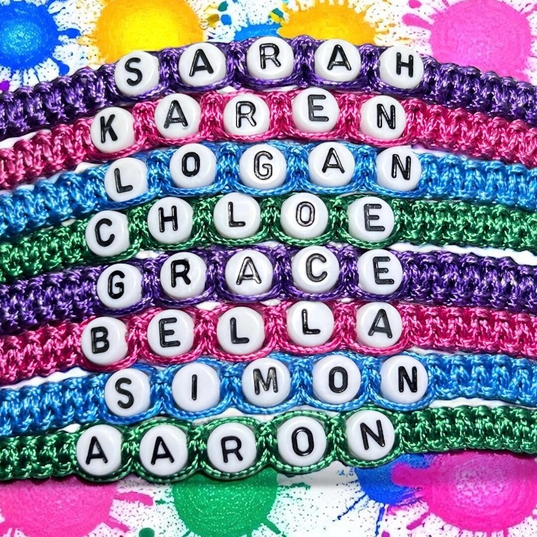 Personalized Name Bracelets in Bright Colours: Handwoven Custom ...