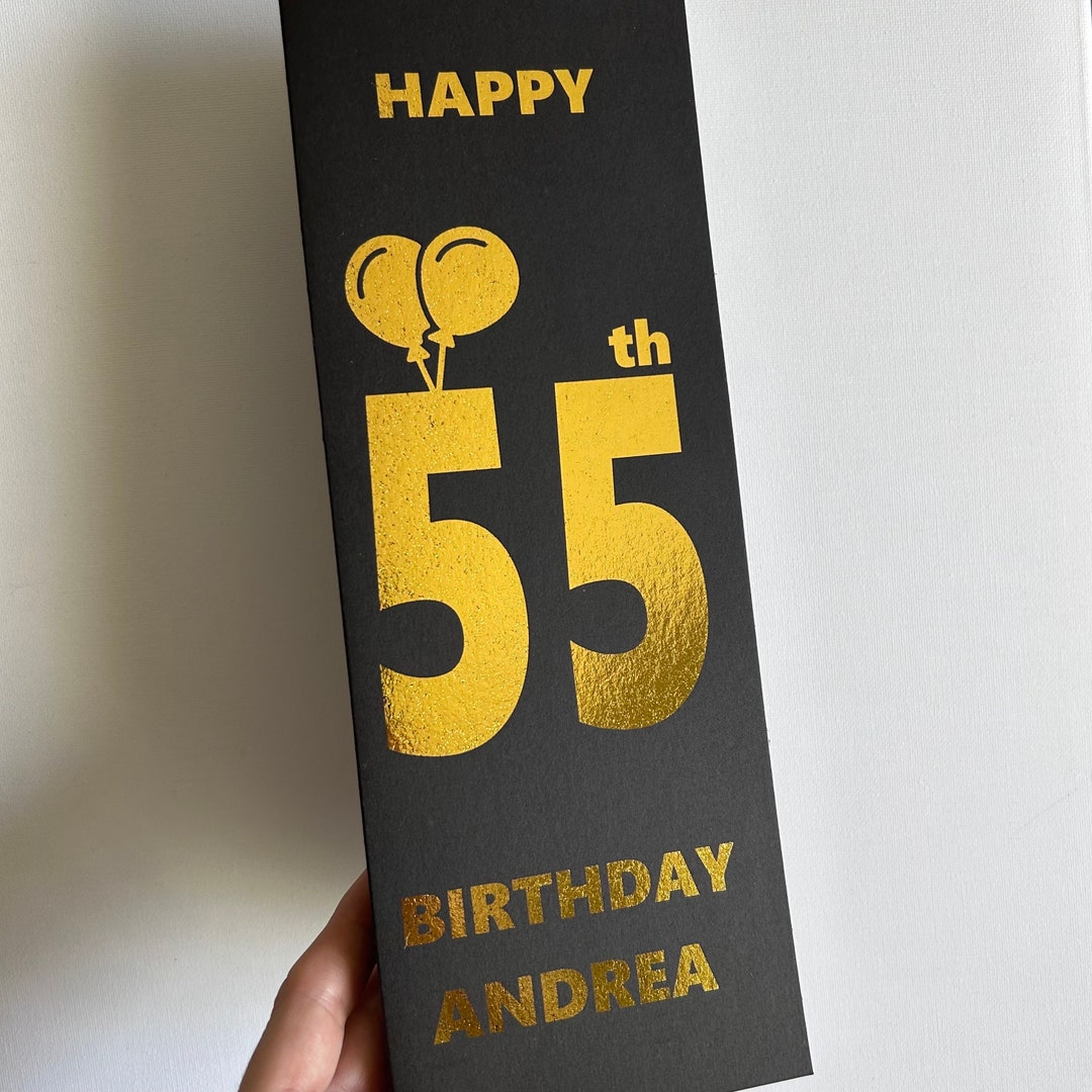 Metallic Number Birthday Card Large Card Personalized With Number and ...