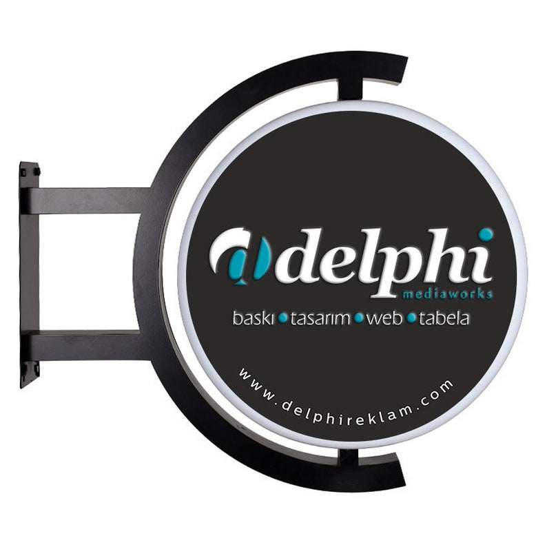 Business Rotating Signboard Led Backlit Custom Metal Acrylic Sign ...