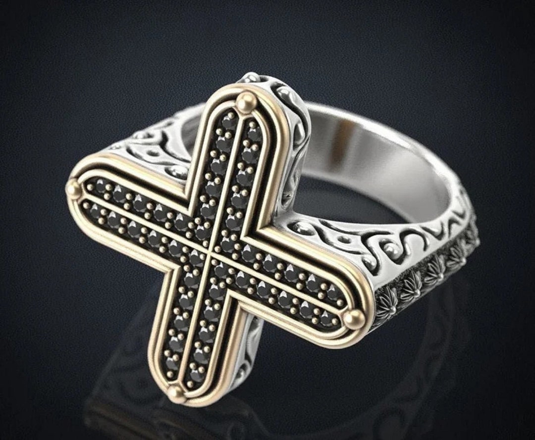 Cross Ring Christian Cross Ring Diamond Cross Ring Pattern - Etsy