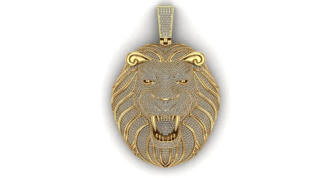Dope Icy Lion Pendant Hip Hop Iced Out Full Blinged Cubic - Etsy