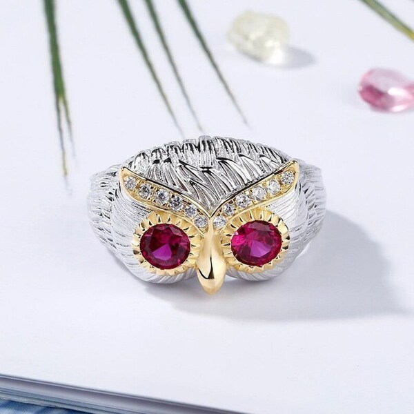 Red Owl Ring - Etsy