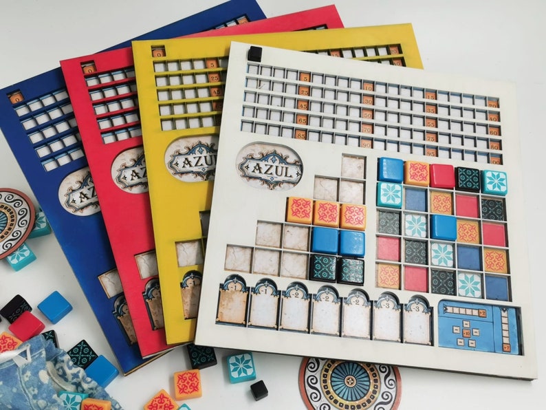 Azul Player Board - Laser Cut Files - DXF, Lightburn, Ai, Svg - Etsy