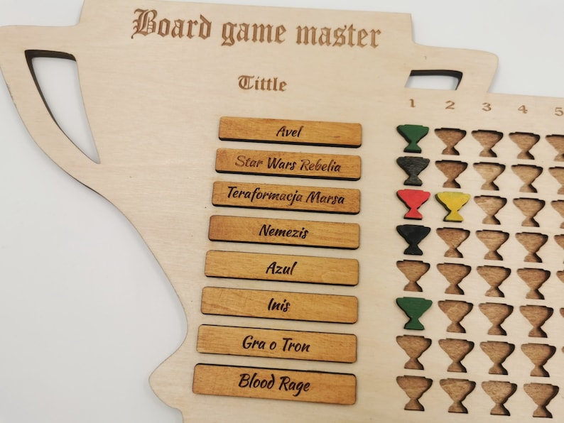 Board Game Challenge Trophy + Stand - Laser Cut Files *dxf, *ai, *lbrn2 ...