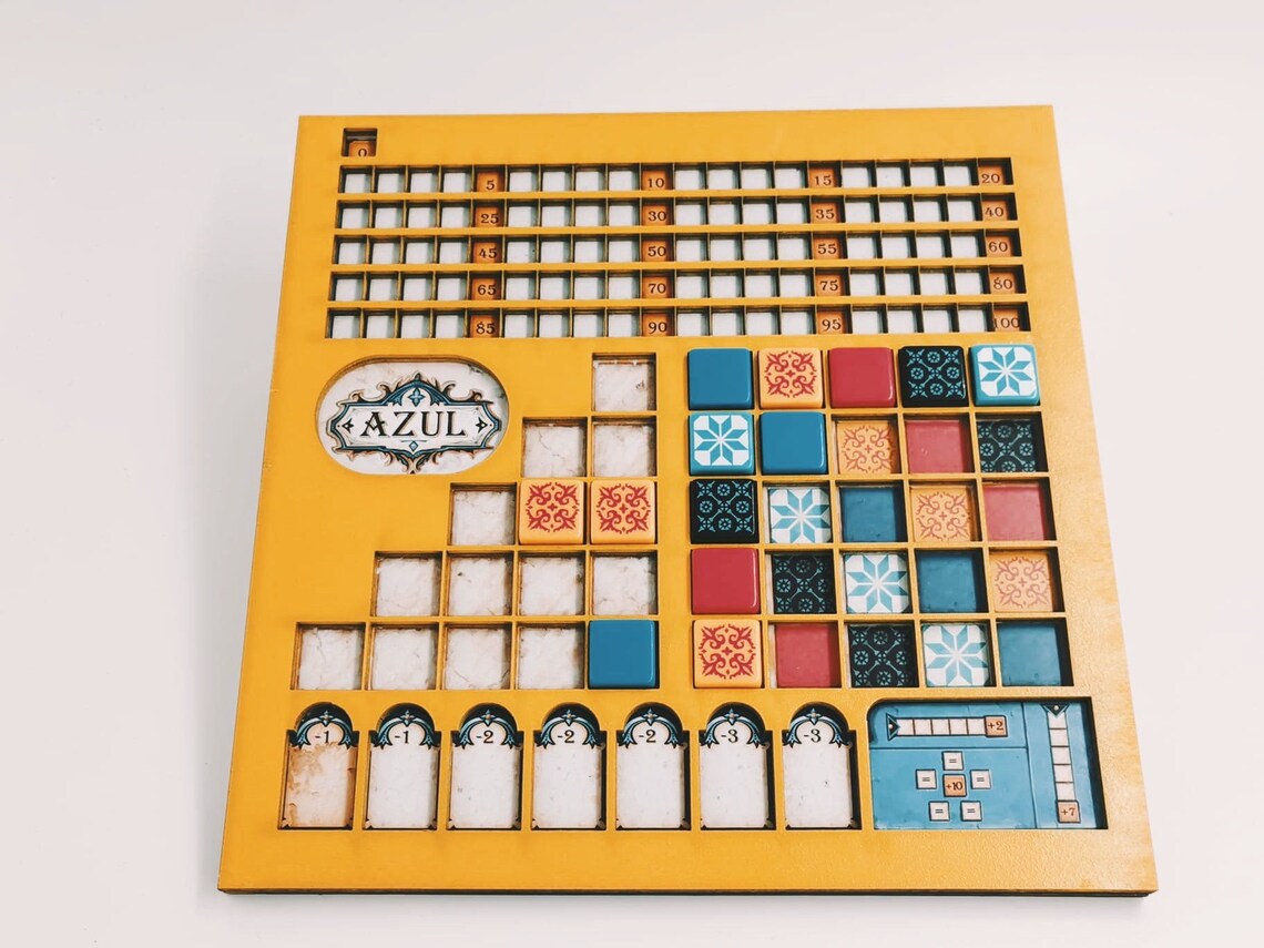 Azul Player Board - Laser Cut Files - DXF, Lightburn, Ai, Svg - Etsy