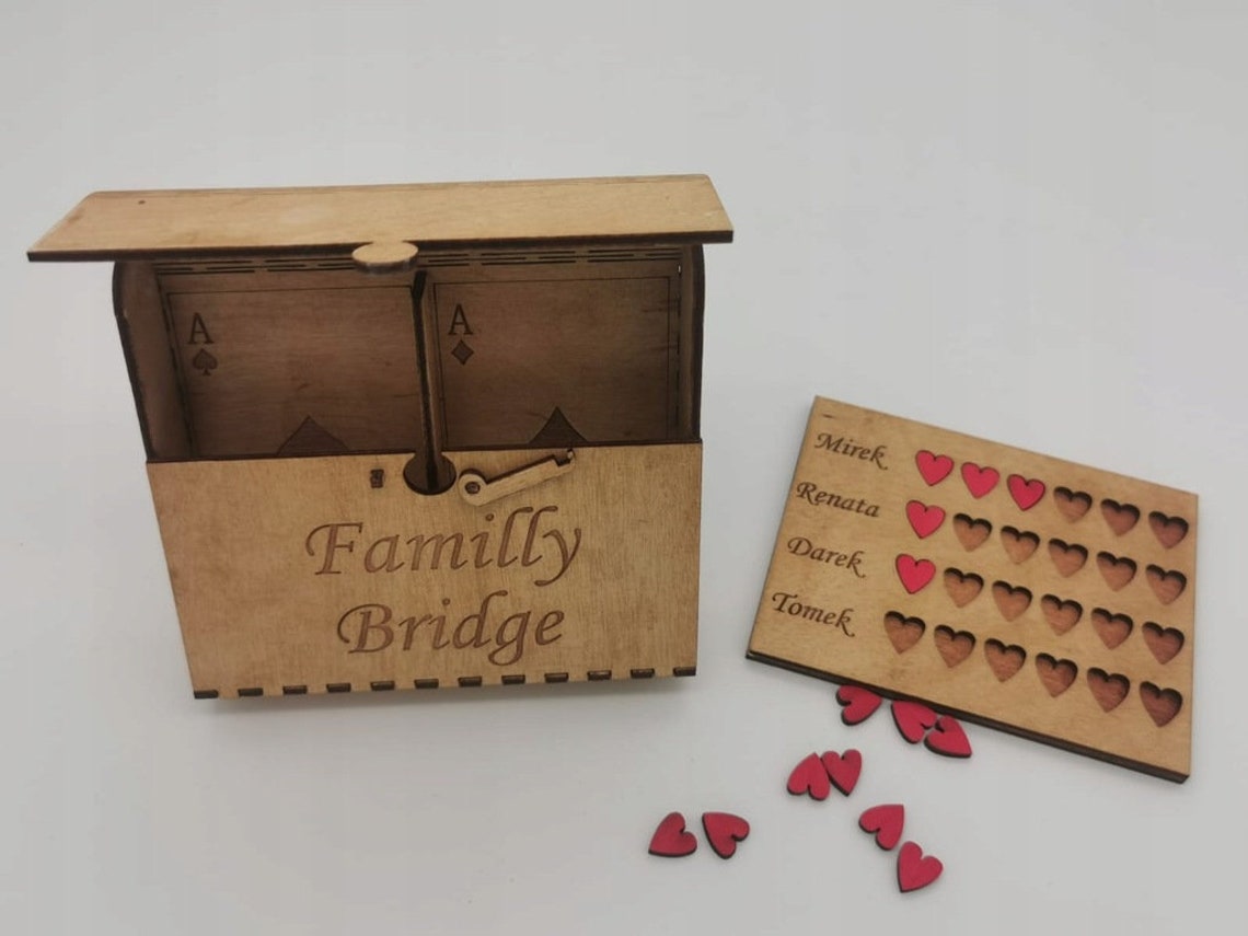 Card Box for Two Decks With Tiny Score Board! Designed for Lasercut ...