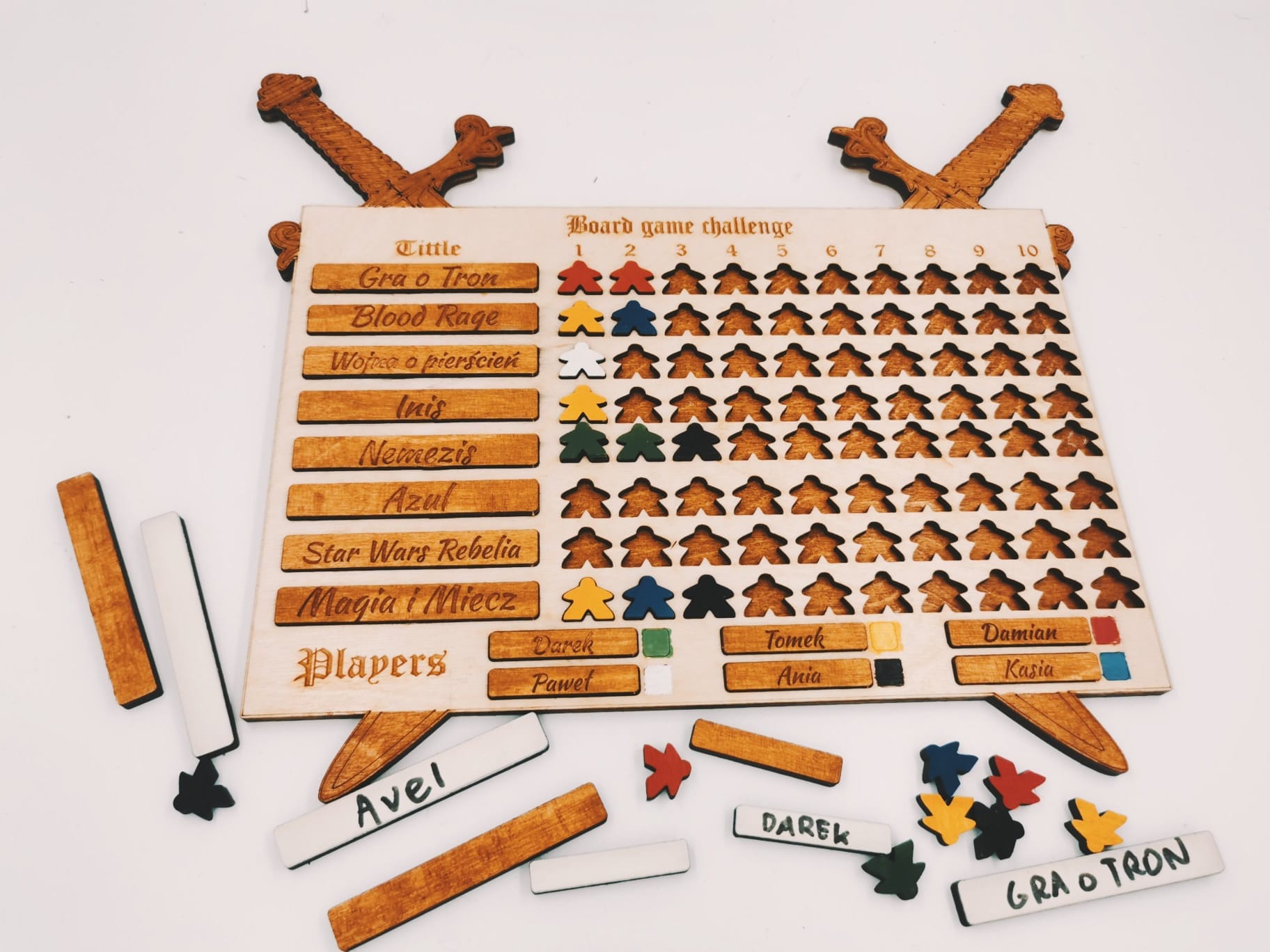 Wooden Board Game Challenge, Game Trucker,score Board+ Meeple DIGITAL ...