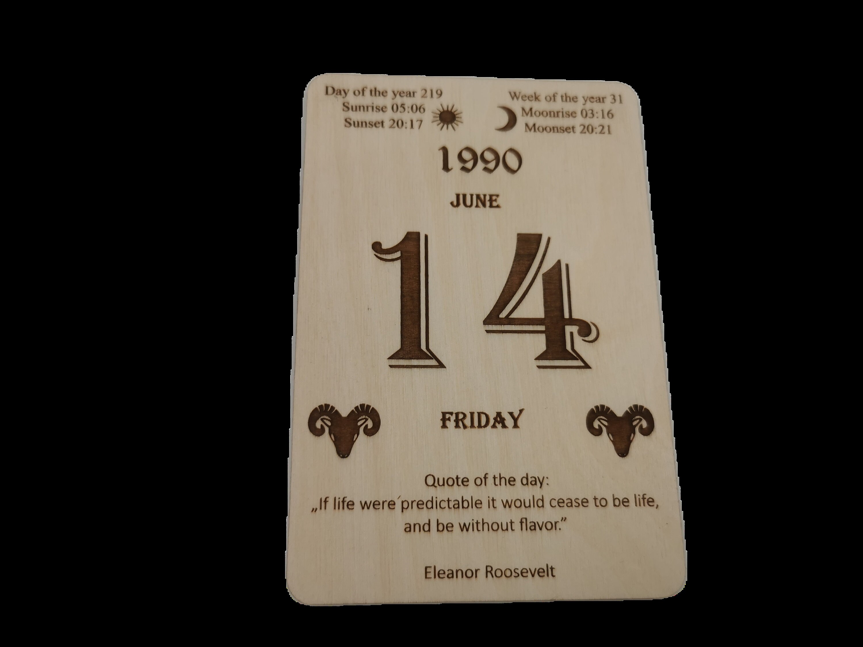 Calendar Card for Your Important Day to Remember! Designed for Lasercut ...