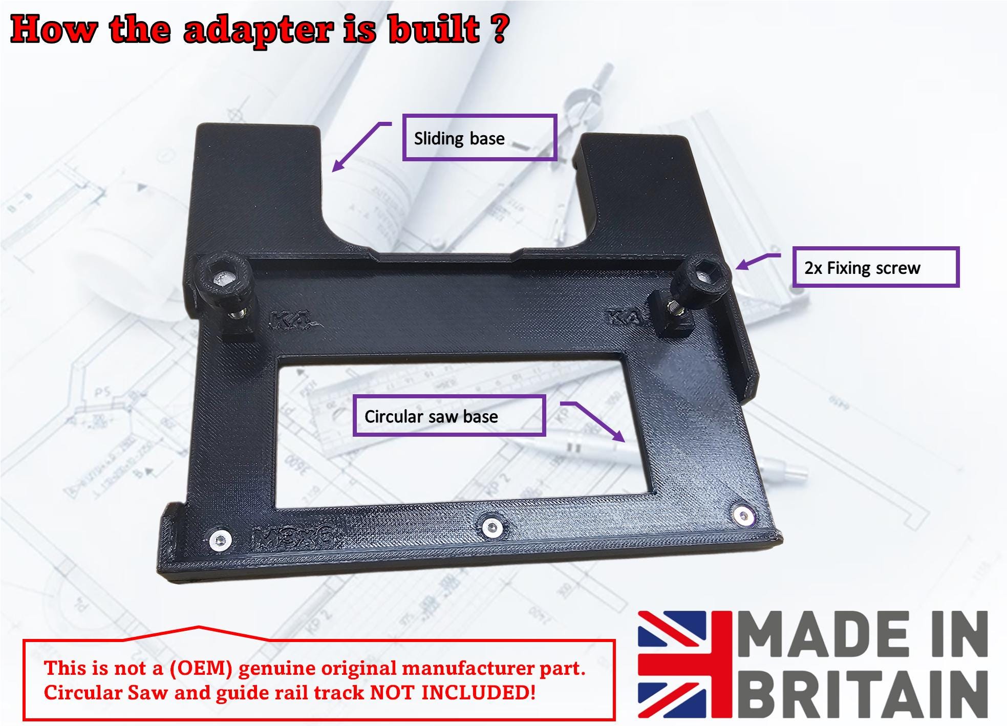 Bosch GKS12V-26 Guide Rail Base Compatible With Bosch and Mafell Guide ...