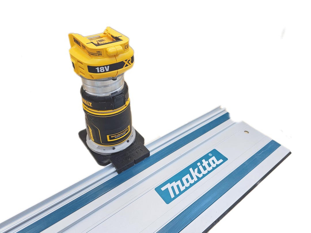 Dewalt DCW600 DCW604 D26200 Adaptor Router 18V to MAKITA Guide Rail ...