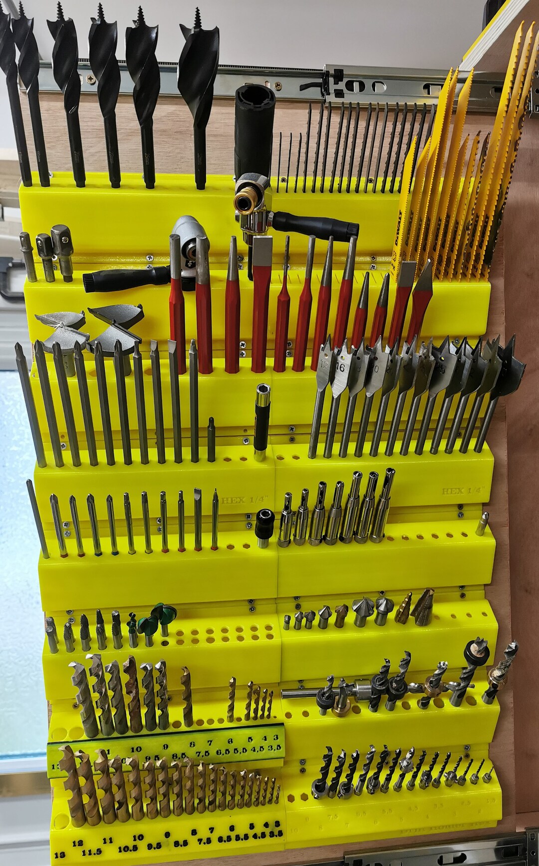 Storage Rack Socket Wall Mounted Garage Tool Organiser Drills Bits Saw ...