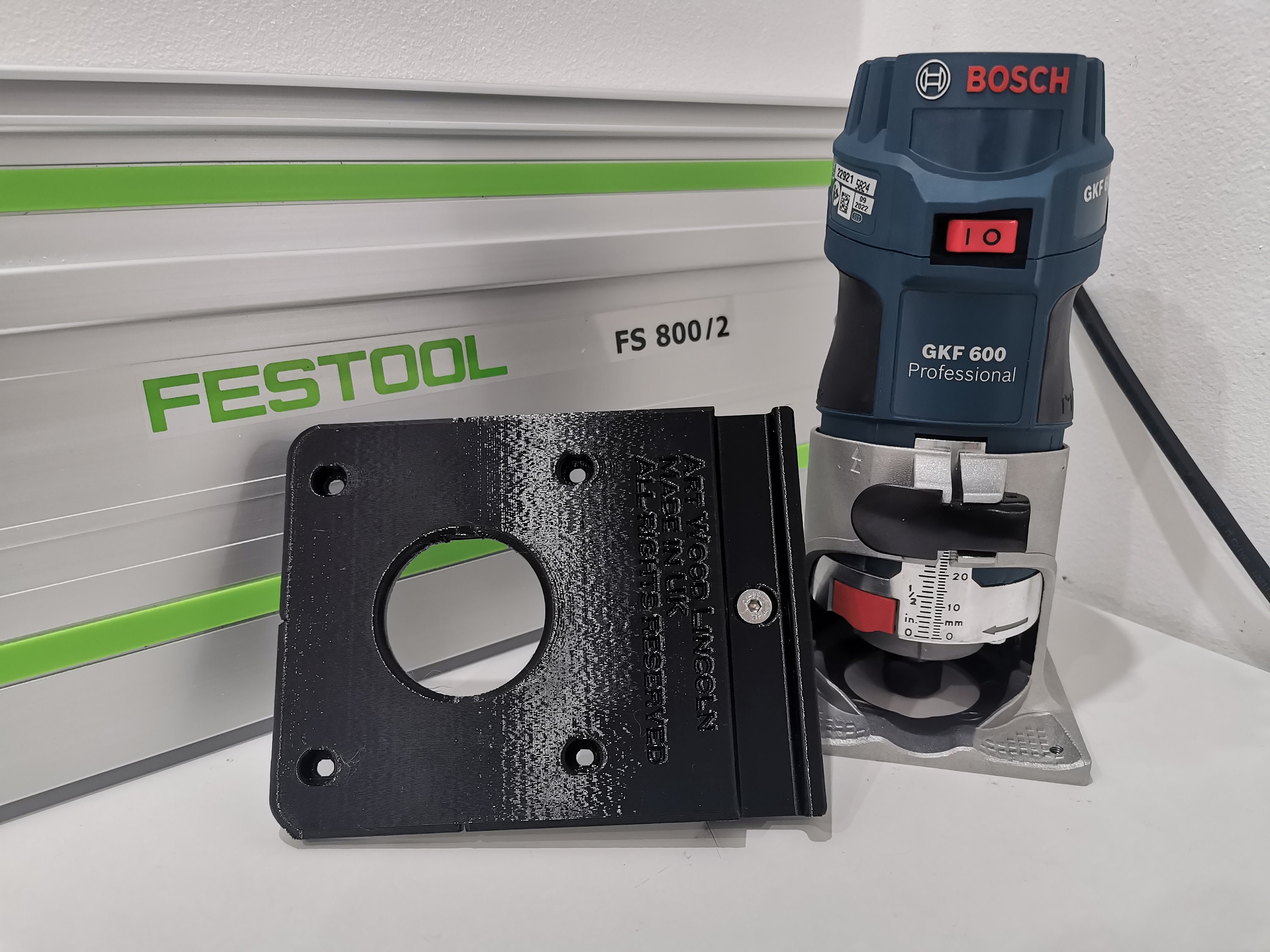 Adaptor Plate for Bosch Router GKF600 to Festool Guide Rail Typ FS ...