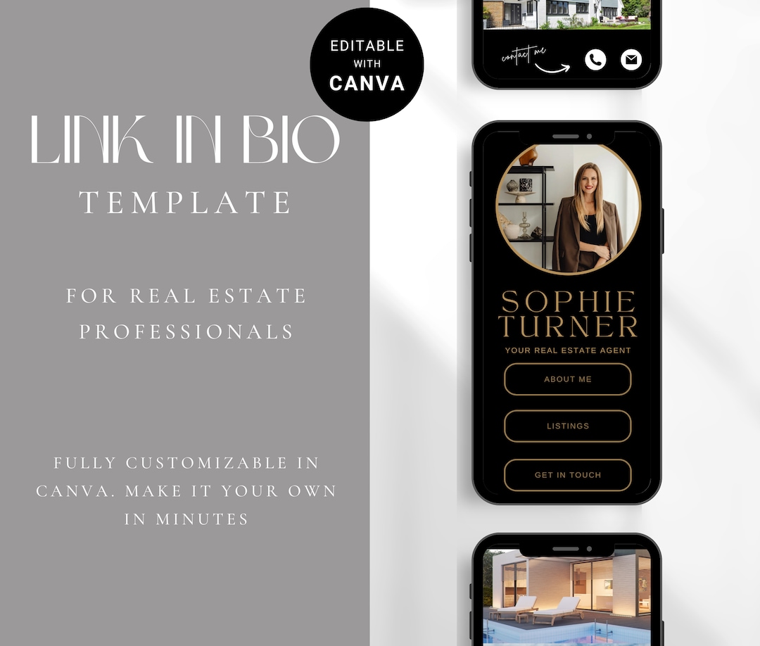 Link in Bio Template| Canva Website | Real Estate Agent Marketing ...