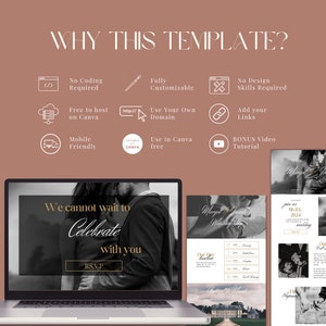 Elegant Canva Wedding Website Template Digital Invitationcanva Website ...