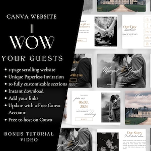 Elegant Canva Wedding Website Template| Digital Invitation|canva ...