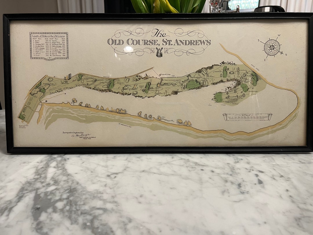 Vintage Survey Map the Old Course at St. Andrews, Scotland, Surveyed ...