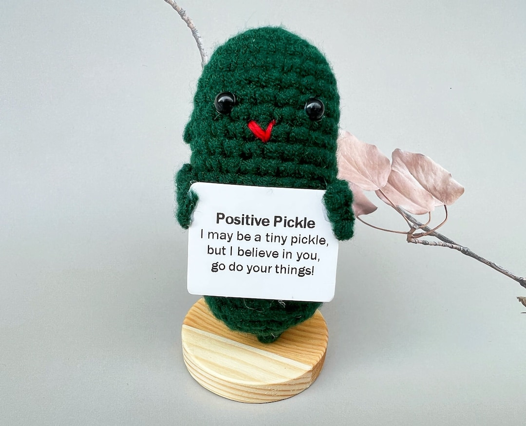 Crochet Positive Pickle-optimistic Tiny Crochet Pickle With - Etsy