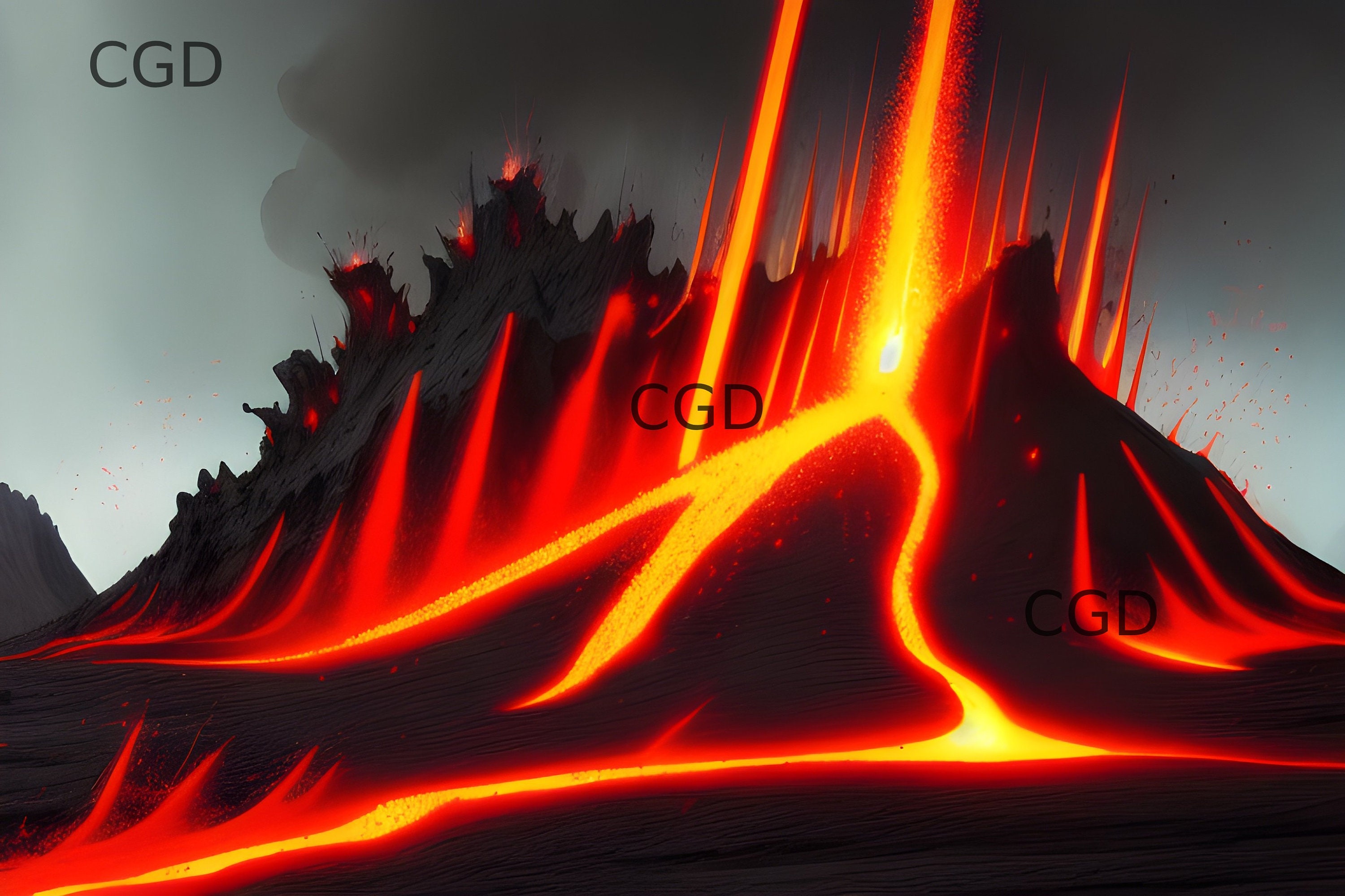 Digital Download Erupting Volcano Artwork Collection - Etsy