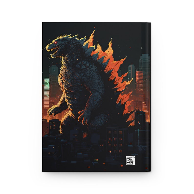 8 Bit Retro Kaiju Godzilla Monster Destroys City Notebook Journal ...