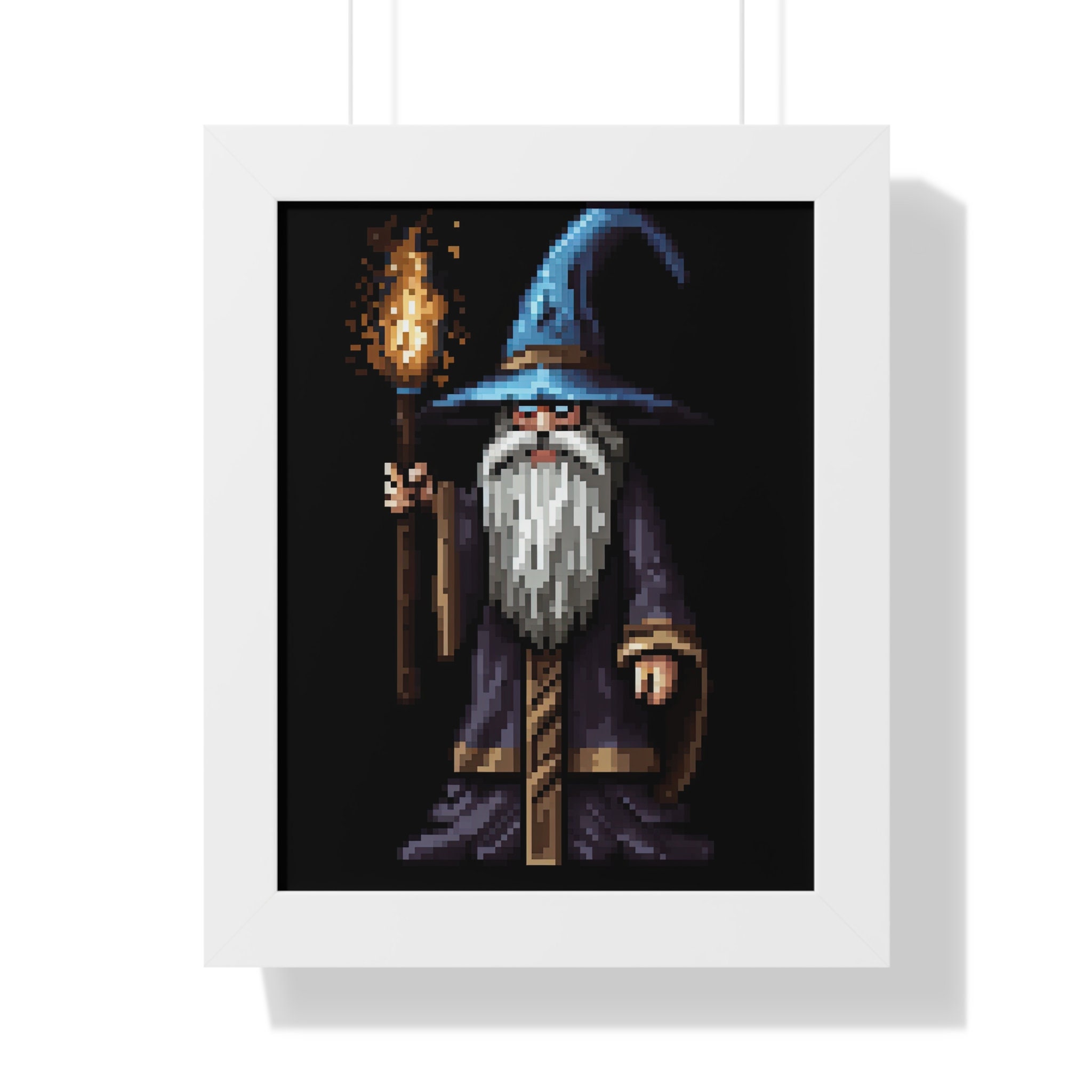 8-bit Retro Wizard, Mage, Magic User, Framed Vertical Poster - Etsy
