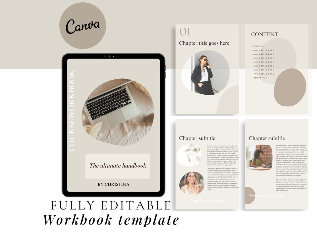 Editable Courseworkbook I Leadmagnet Ebook Canva Template I Neutral ...