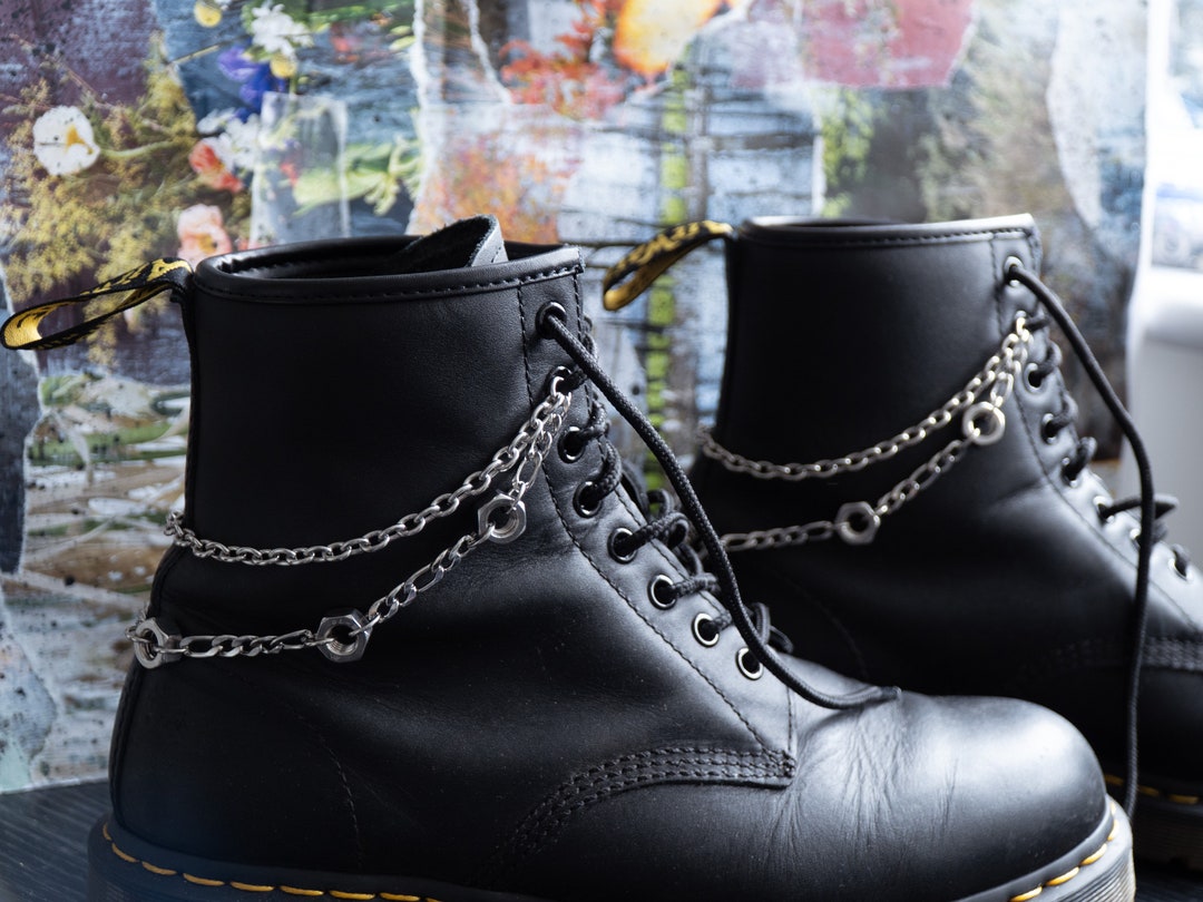 Walking in My Shoes Industrial Style Boot Chain With Nuts, Punk Boot ...