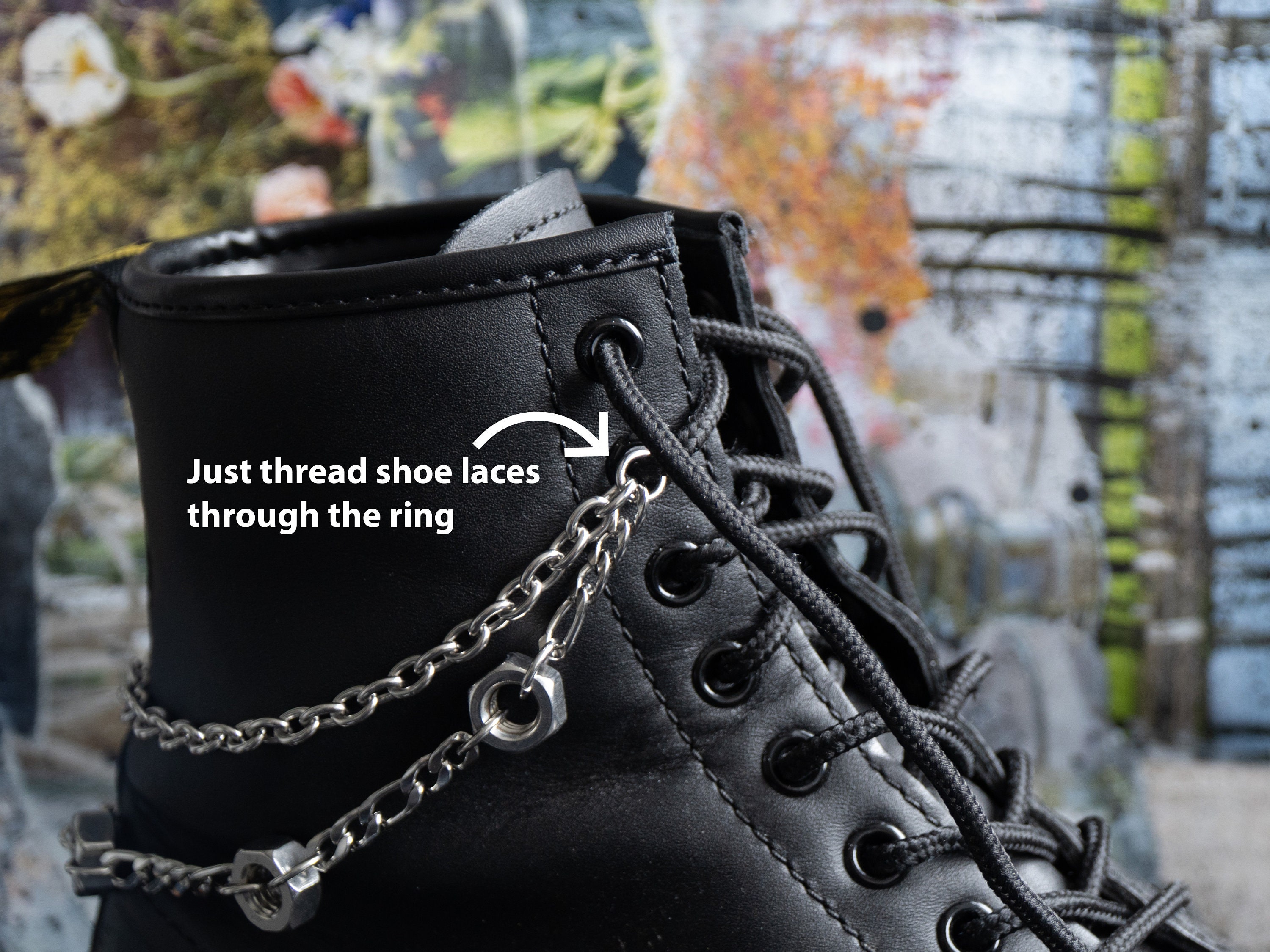 Walking in My Shoes Industrial Style Boot Chain With Nuts - Etsy