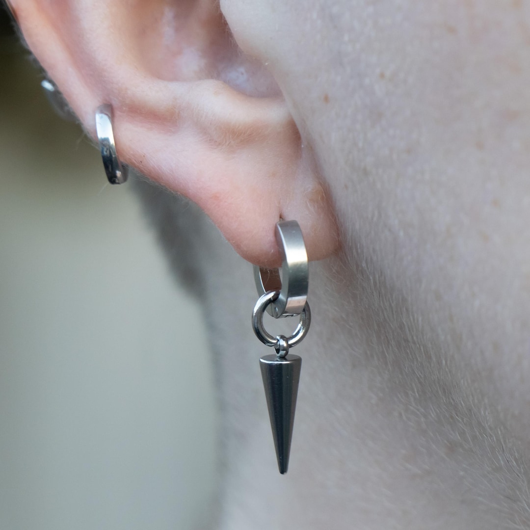 Lights Out Simple Short Spike Earrings, Punk Design Earrings, Grunge ...